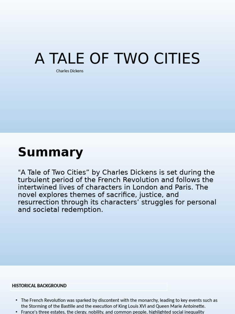 "A Tale of Two Cities" Summary | PDF | A Tale Of Two Cities