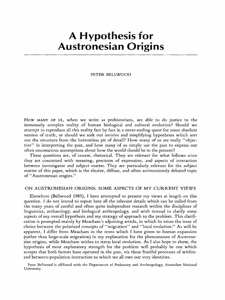 Austronesian Origins Hypothesis Explained | PDF | Polynesia