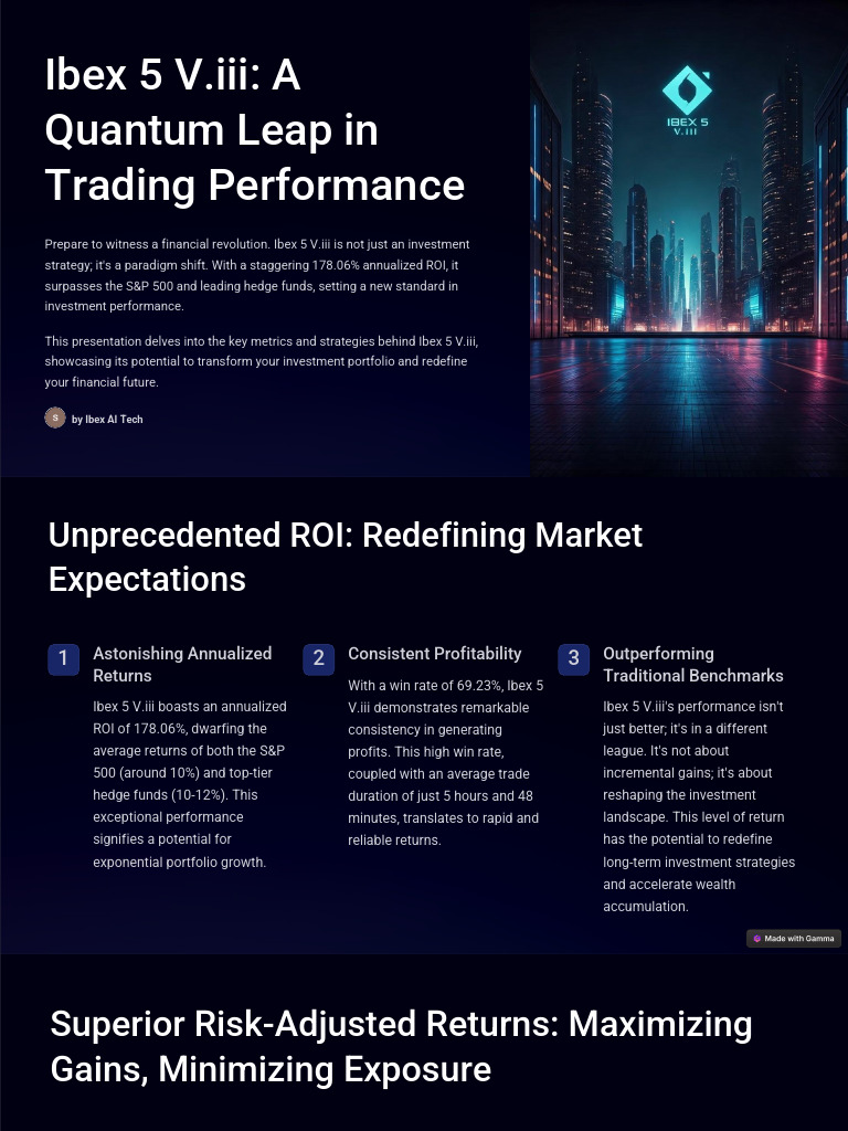 Ibex 5 Viii A Quantum Leap in Trading Performance | PDF | Investing ...
