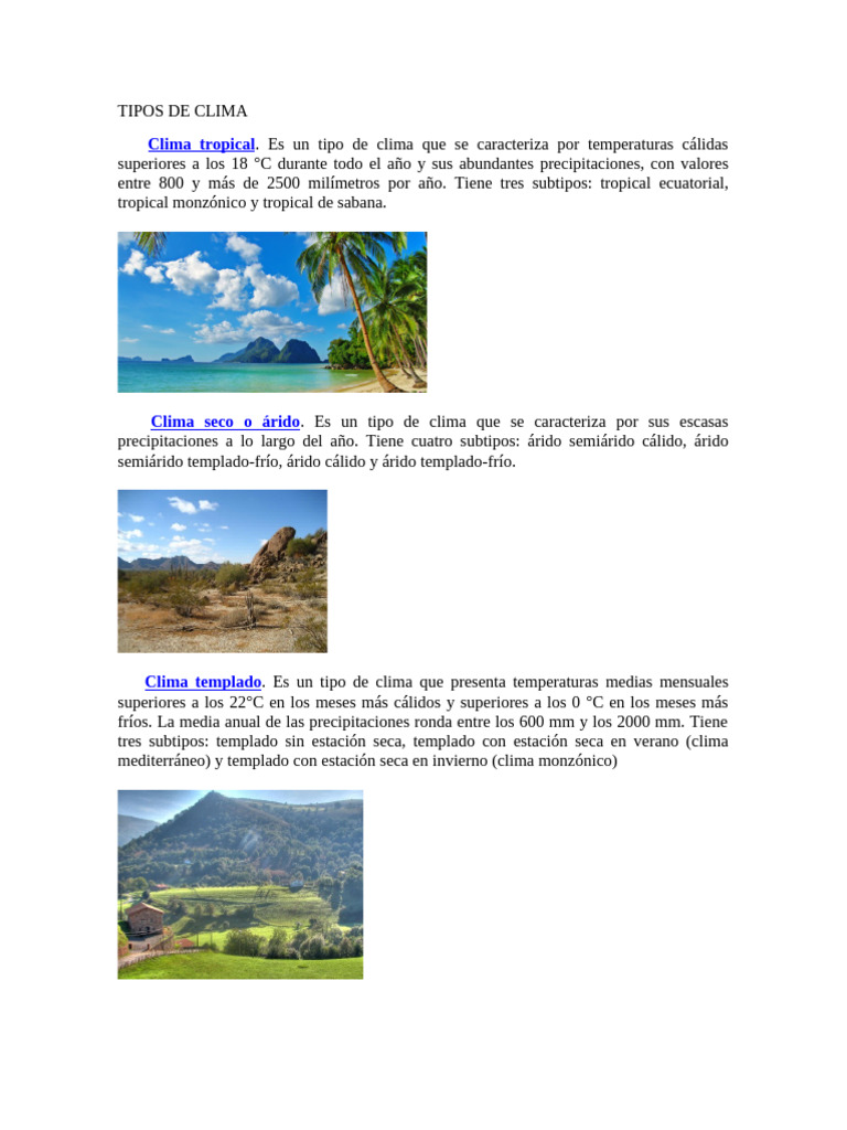 Tipos de Clima | PDF