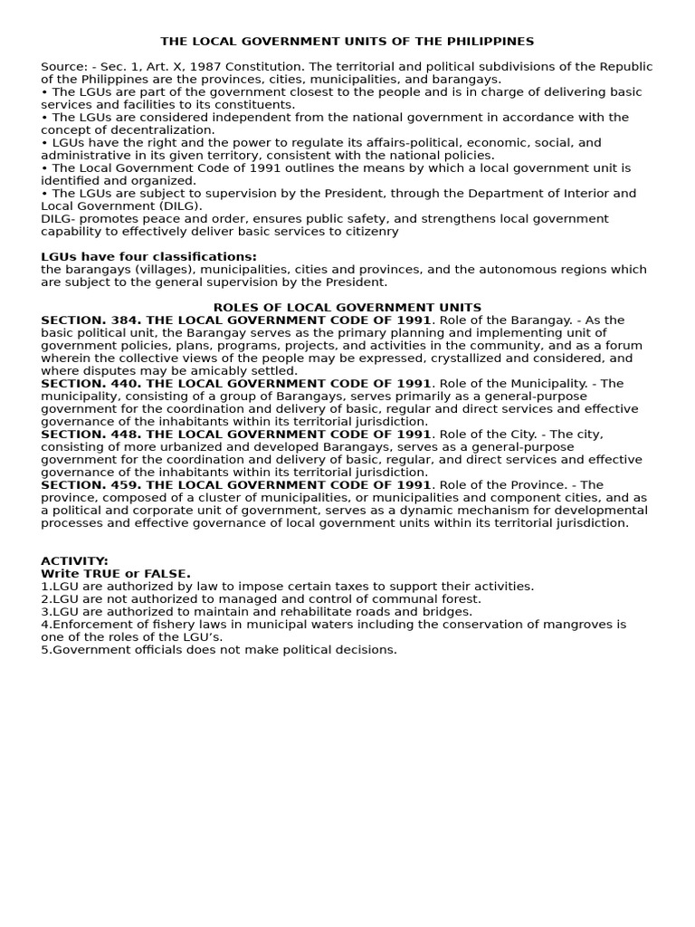PPG Concept Note-Activity | PDF | Local Government | Political Science
