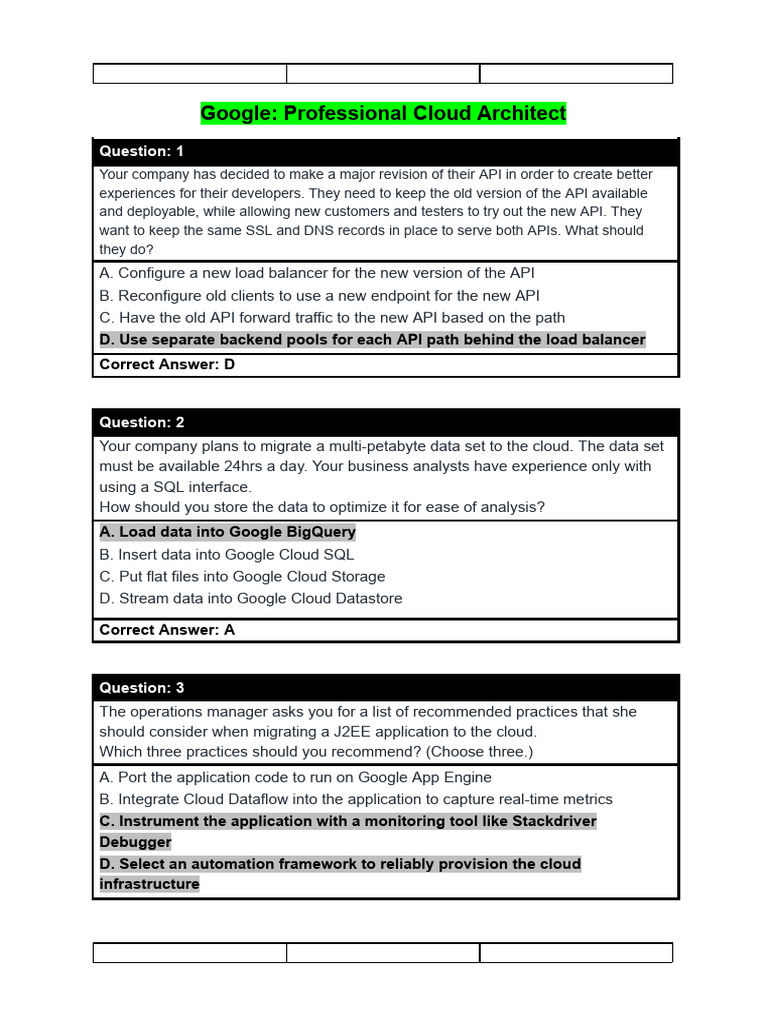 Google Cloud Architect Exam Guide | PDF | Cloud Computing | Databases