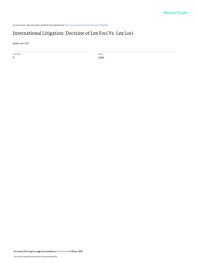 Paper SH IRPJ ILA 02 April2020 | PDF | Choice Of Law | Jurisdiction