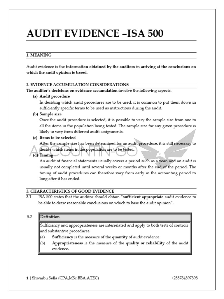 Audit evidence | PDF | Audit | Risk Assessment
