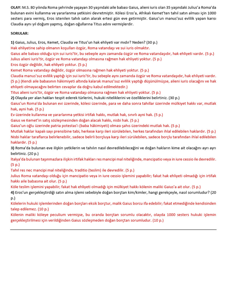 Vize Sinavi Cevap Anahtari | PDF