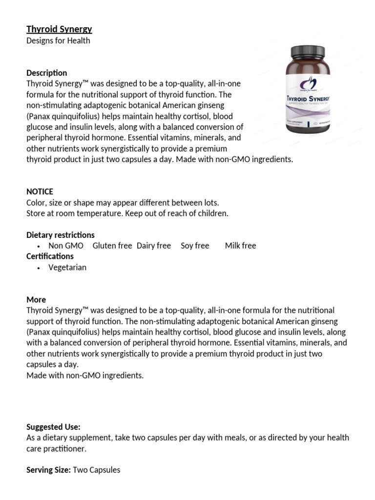 Thyroid Synergy | PDF