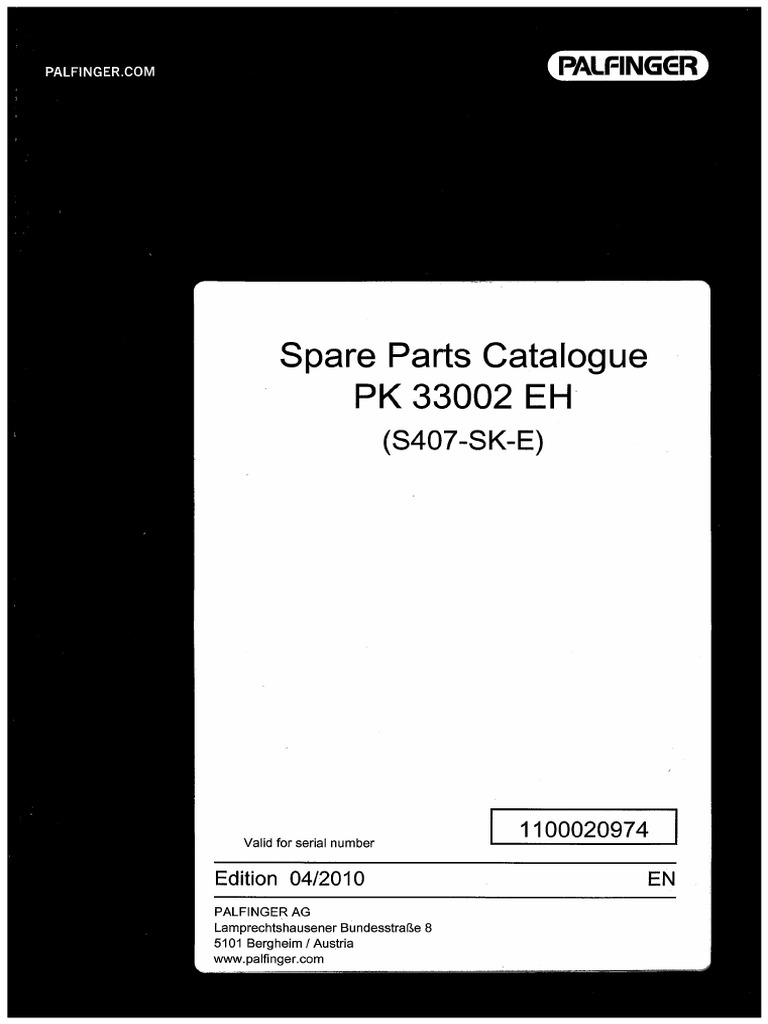 Spare Parts Catalogue PK 33002 EH (S407-SK-E) | PDF