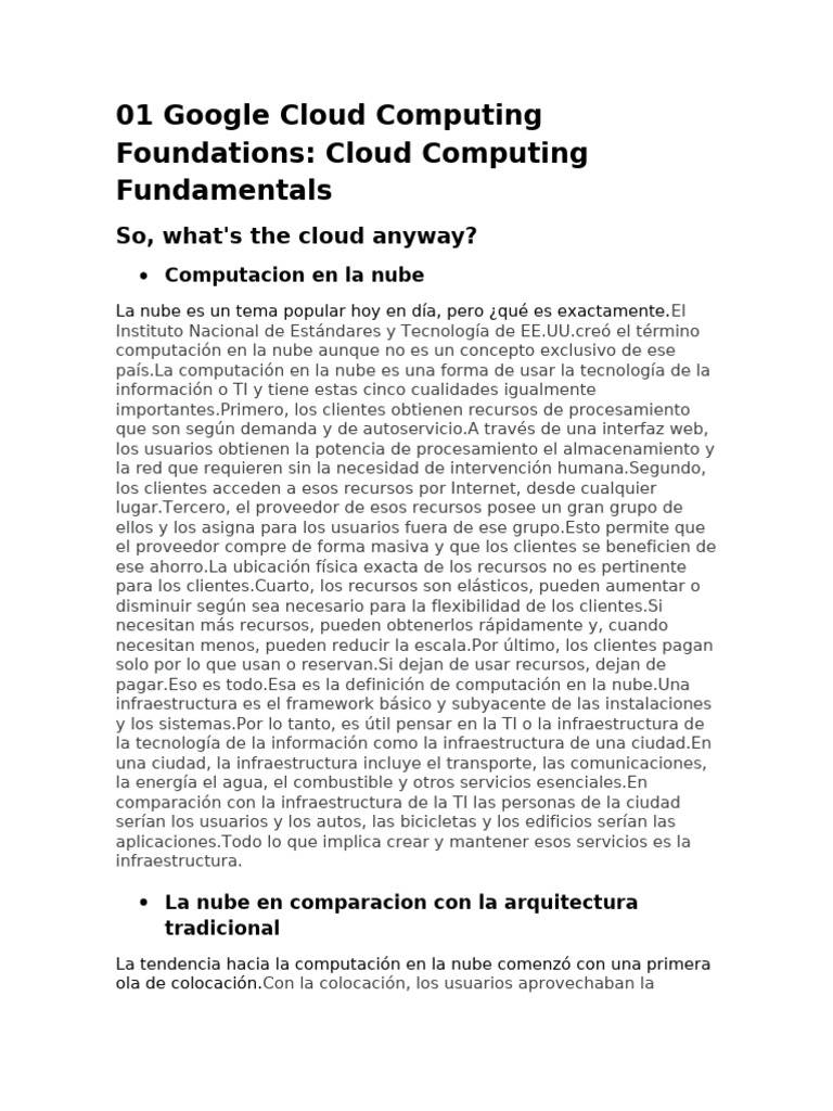 01 Google Cloud Computing Foundations | PDF | Computación en la nube | Interfaz de línea de comando