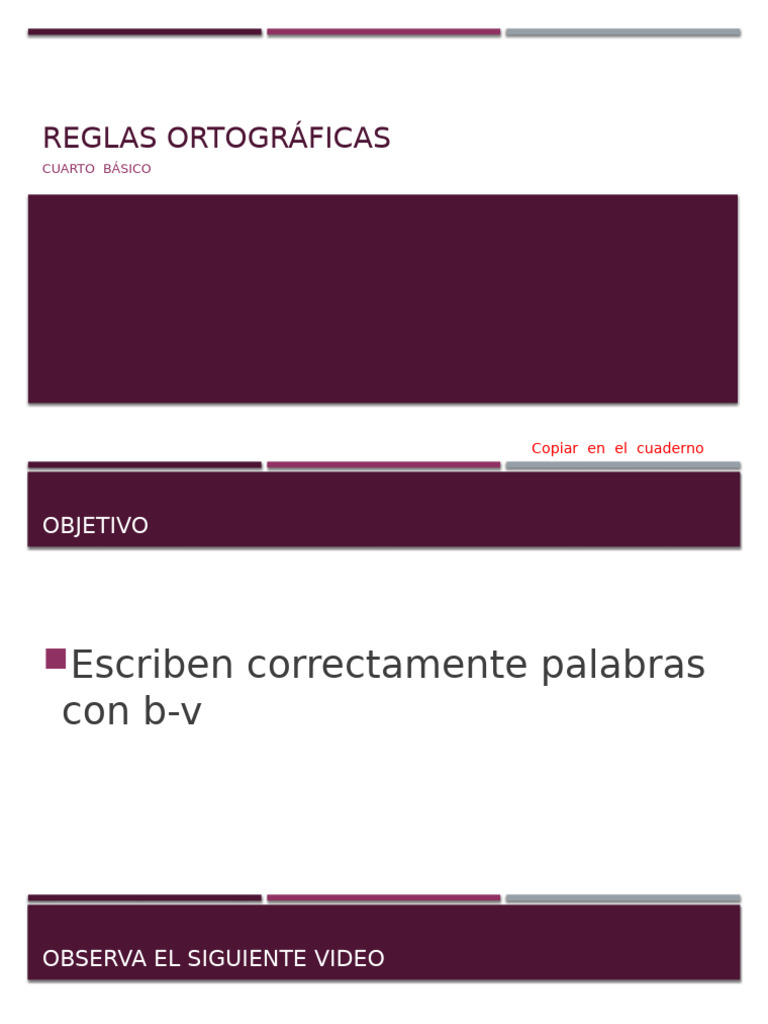 Reglas Ortográficas 4to Basico | PDF
