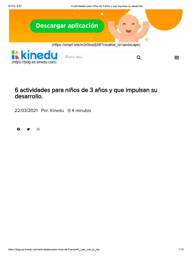6 Actividades para Niños de 3 Años y Que Impulsan Su Desarrollo | PDF ...