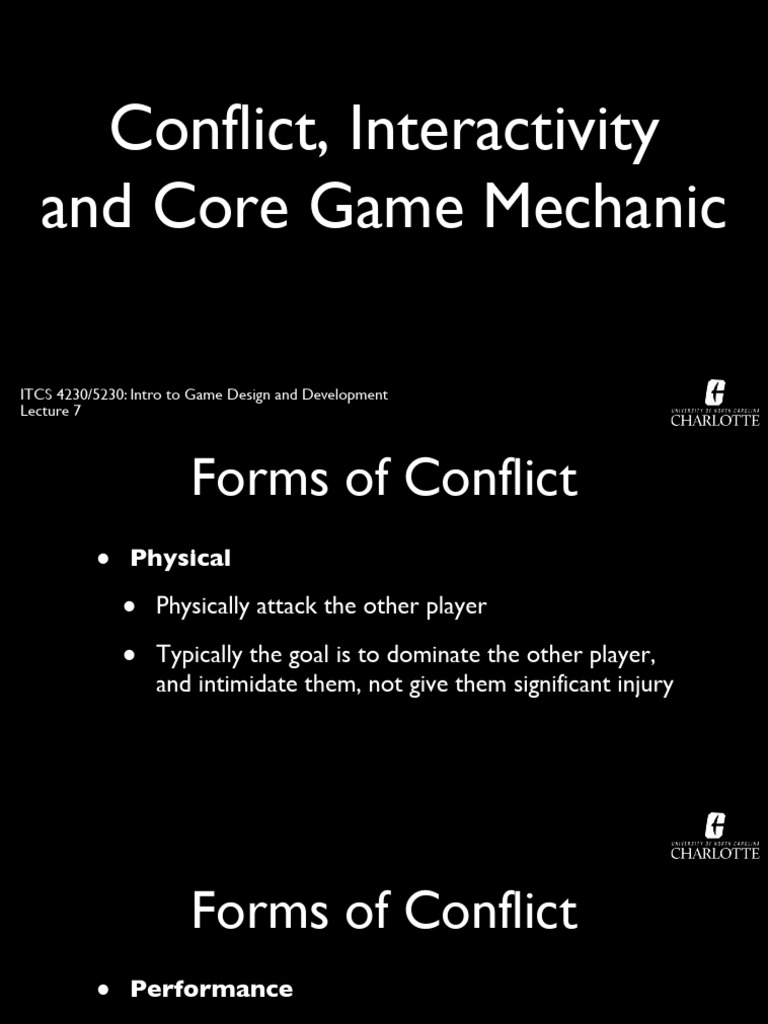 Lecture 7 Conflict Interactivity CGM | PDF | Video Games | Interactivity