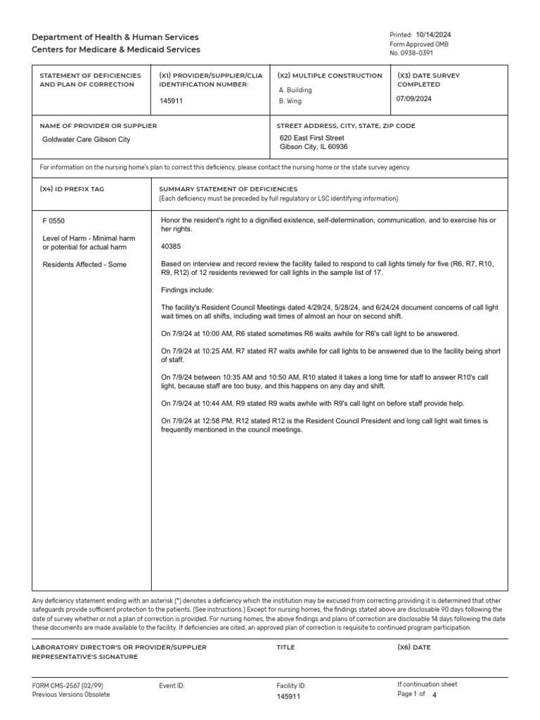 Complaint | PDF | Meal | Health Care