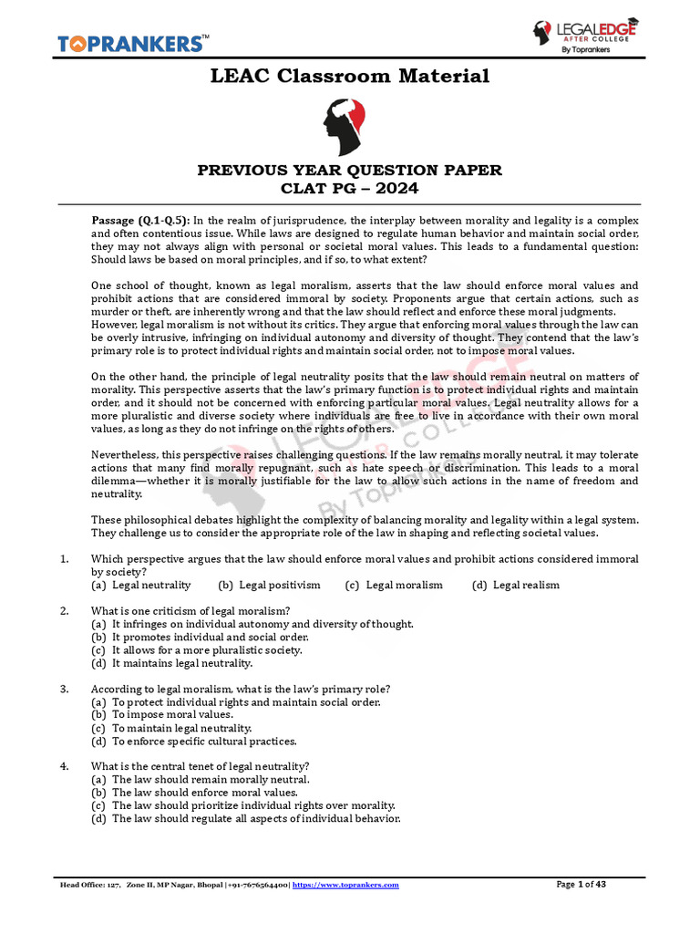 Clat PG 20245586783 | PDF | Negligence | International Law