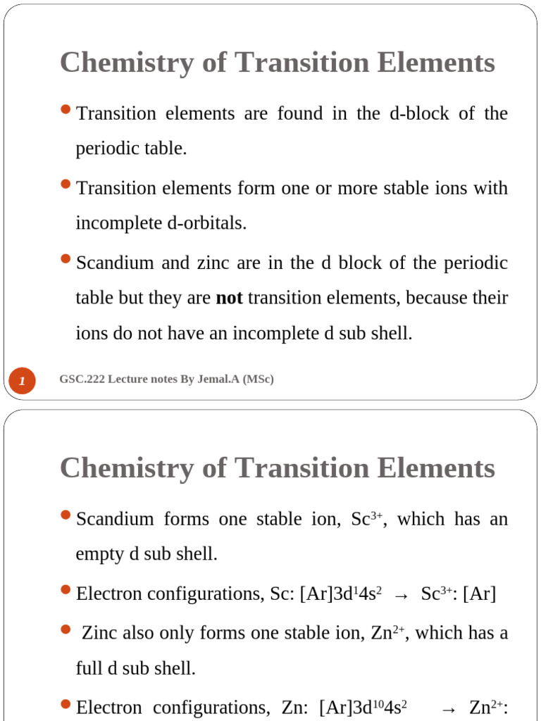 Unit 8 Chemistry of D and F Block Elements Final-2 | PDF | Coordination ...