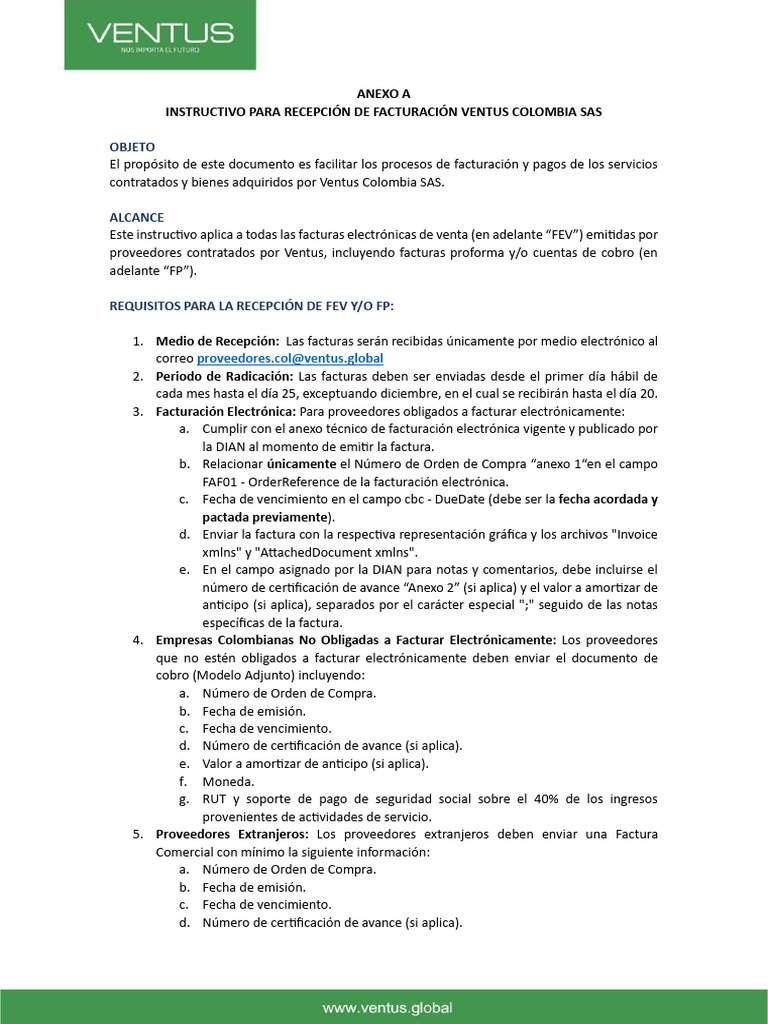 Anexo 3. - INSTRUCTIVO PARA RECEPCIÓN DE FACTURACIÓN v4 | PDF | Industrias de servicio | Economias