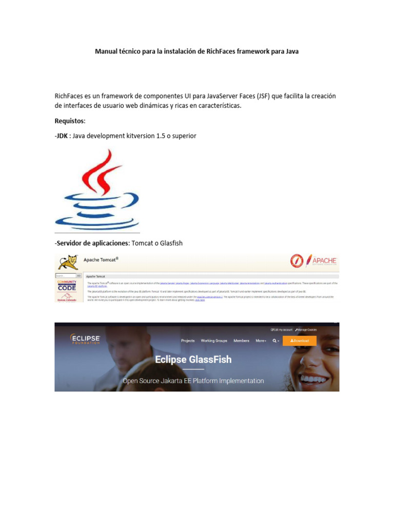 Manual Técnico para La Instalación de RichFaces Framework para Java | PDF | Negocios