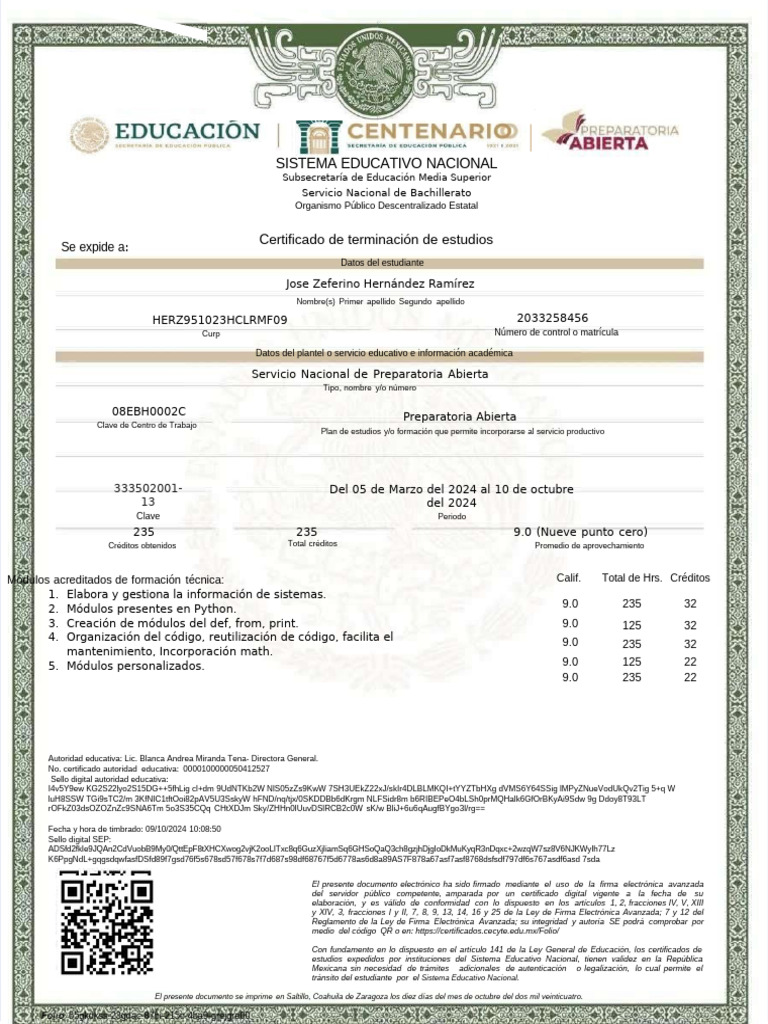 Certificado Prepa | PDF