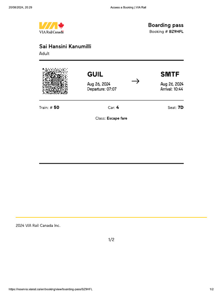 Train Ticket | PDF
