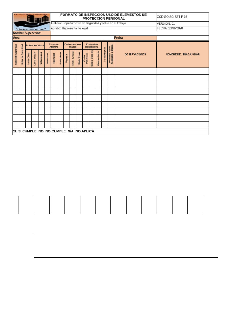 Anexo 6. Formato de Inspeccion Uso de Eep. | PDF