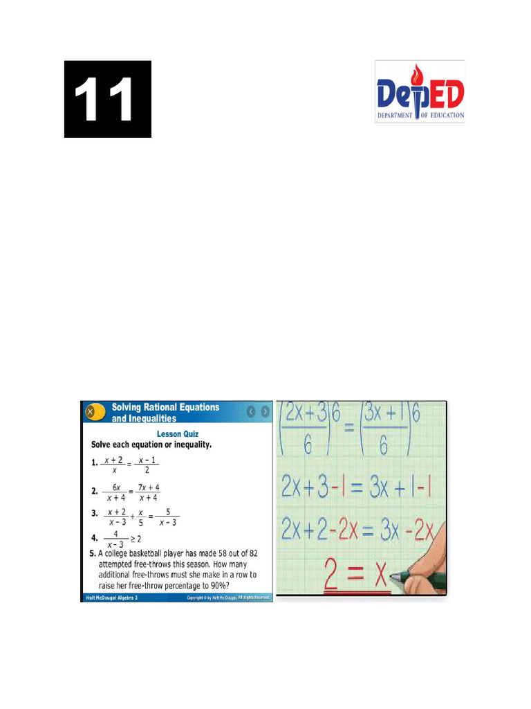 Rational Equations & Inequalities Module 6 | PDF | Learning | Critical ...