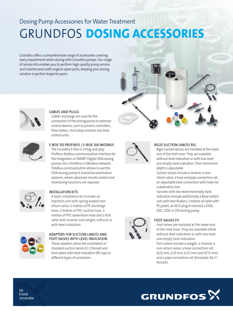 Grundfos Dosing Pump Accessories | PDF | Valve | Pump