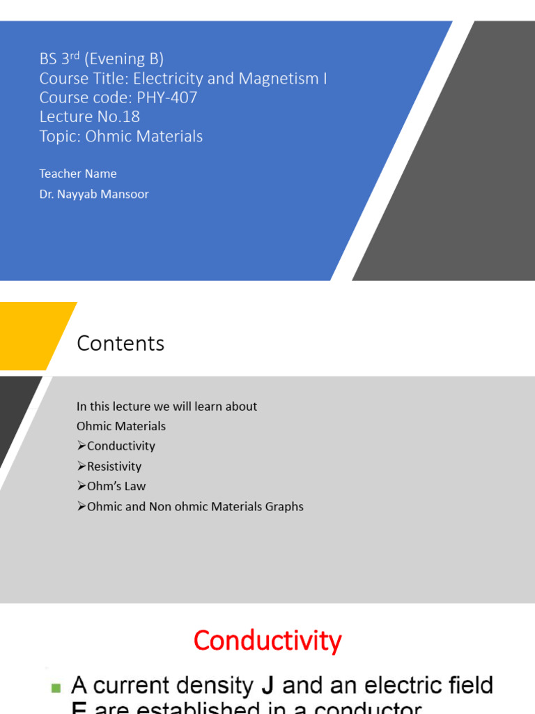 Lecture 18 Electricity And Magnetism I Pdf