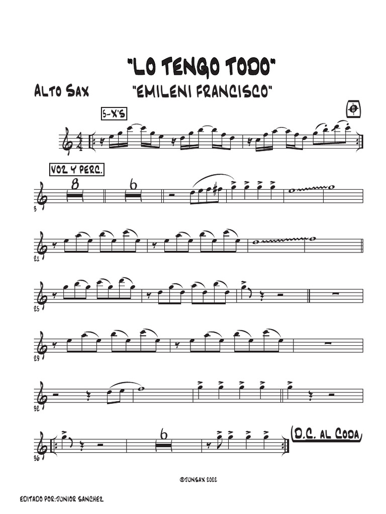 LO TENGO TODO Mily Quezada - Alto Sax | PDF
