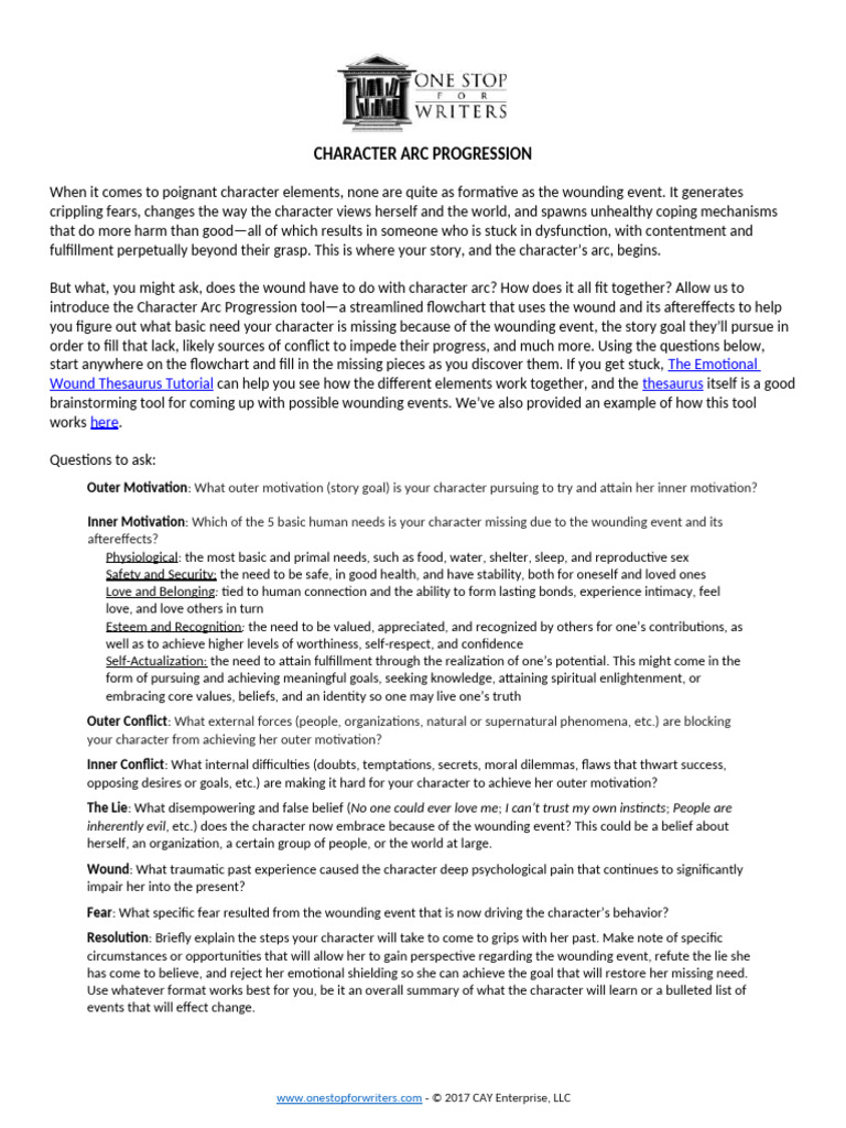 Character Arc Progression Template | PDF | Love | Goal