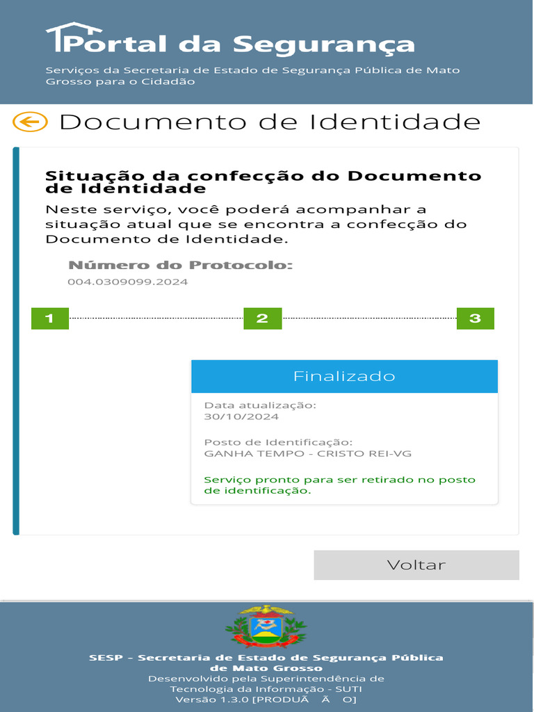 SESP - Portal Da Segurança - Documento de Identidade | PDF