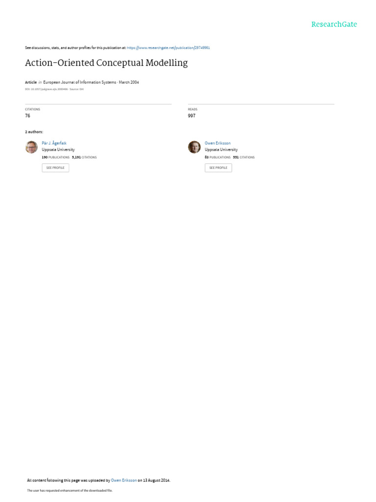 Ågerfalk - Eriksson - 2004 - Action-Oriented Conceptual Modelling ...