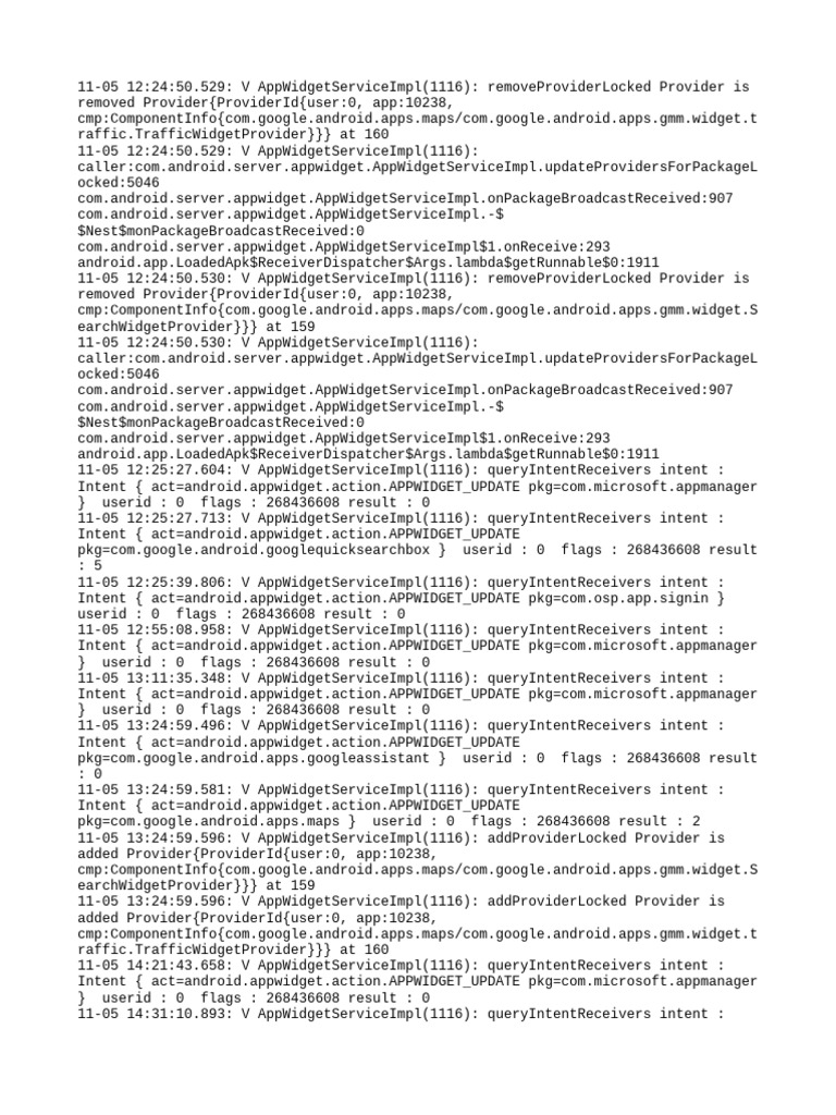 Appwidget History Log1 | PDF | System Software | Mobile Computers