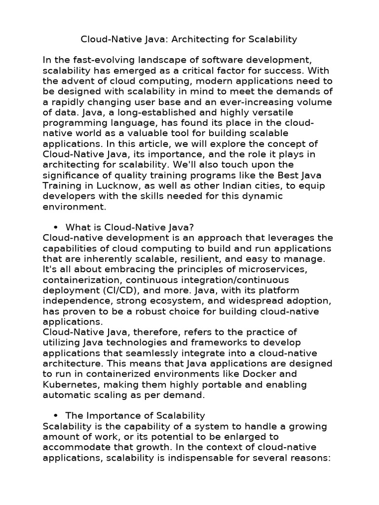 Cloud-Native Java Architecting For Scalability | PDF | Scalability | Cloud Computing