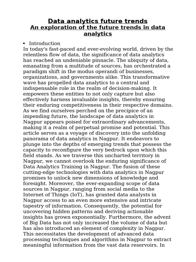 Data Analytics Future Trends An Exploration of The Future Trends in Data Analytics | PDF ...