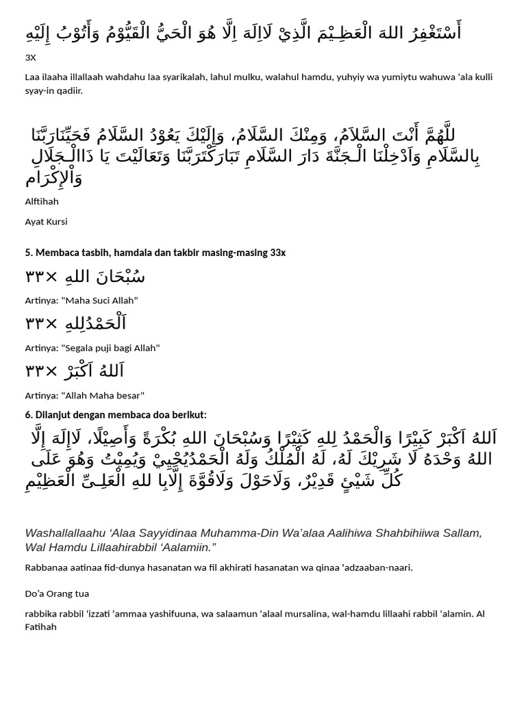 Panduan Dzikir dan Doa Harian Islami | PDF