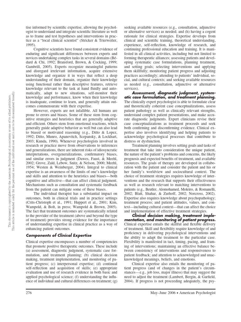 Assessment, Diagnostic Judgment, System-Atic Case Formulation, and ...