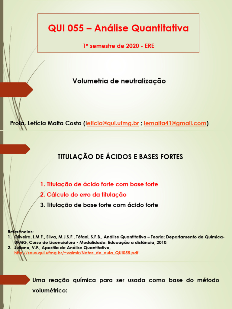 Titulação de Ácidos e Bases Fortes | PDF | Titulação | Química