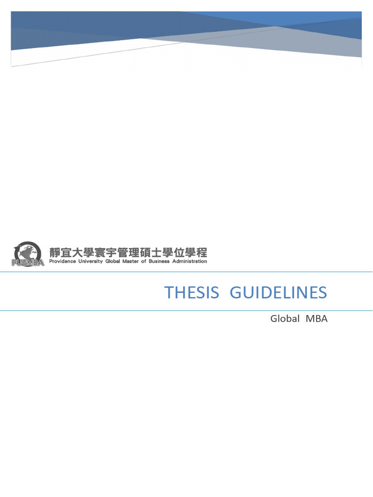Global MBA-Thesis Guidelines | PDF | Apa Style | Digital Object Identifier