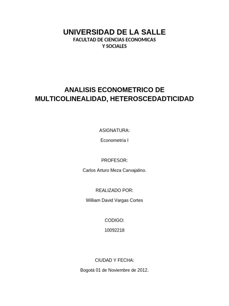 Econometria 97 | PDF | Análisis de regresión | Análisis estadístico