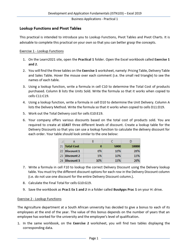 Excel 2019: Lookup & Pivot Functions Guide | PDF | Microsoft Excel ...