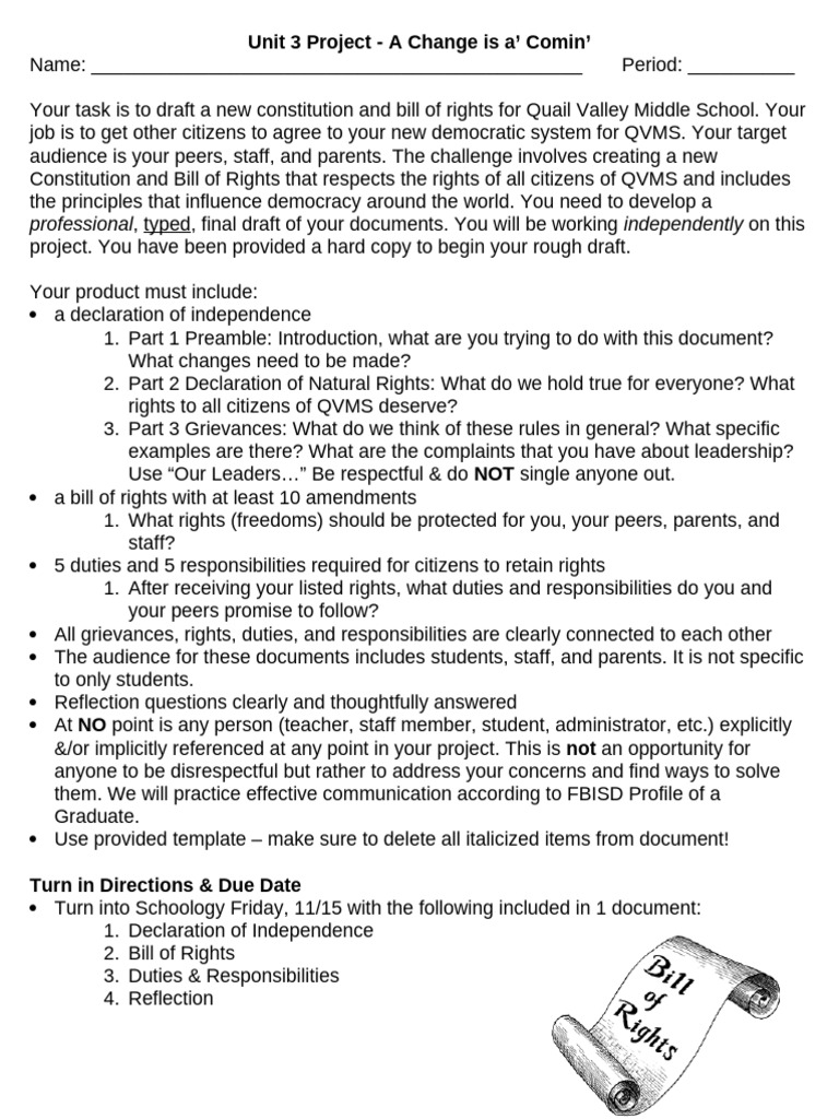 11.7 U3 Project Description & Rubric | PDF | United States Bill Of ...