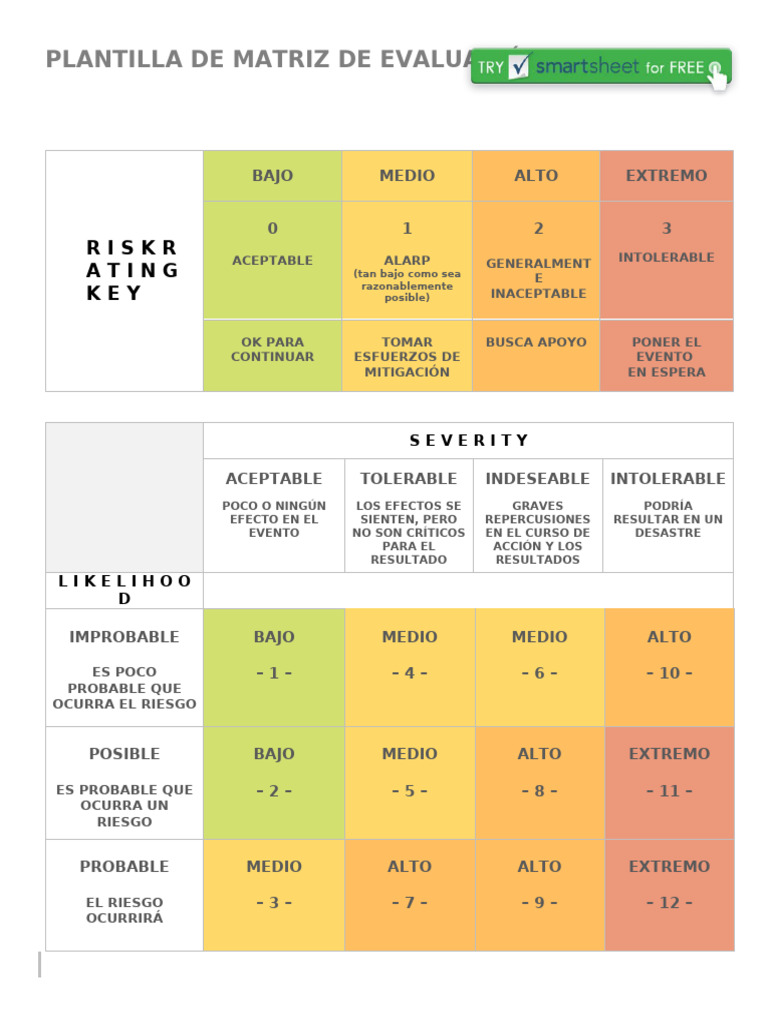 IC Risk Assessment Matrix 27193 WORD ES | PDF