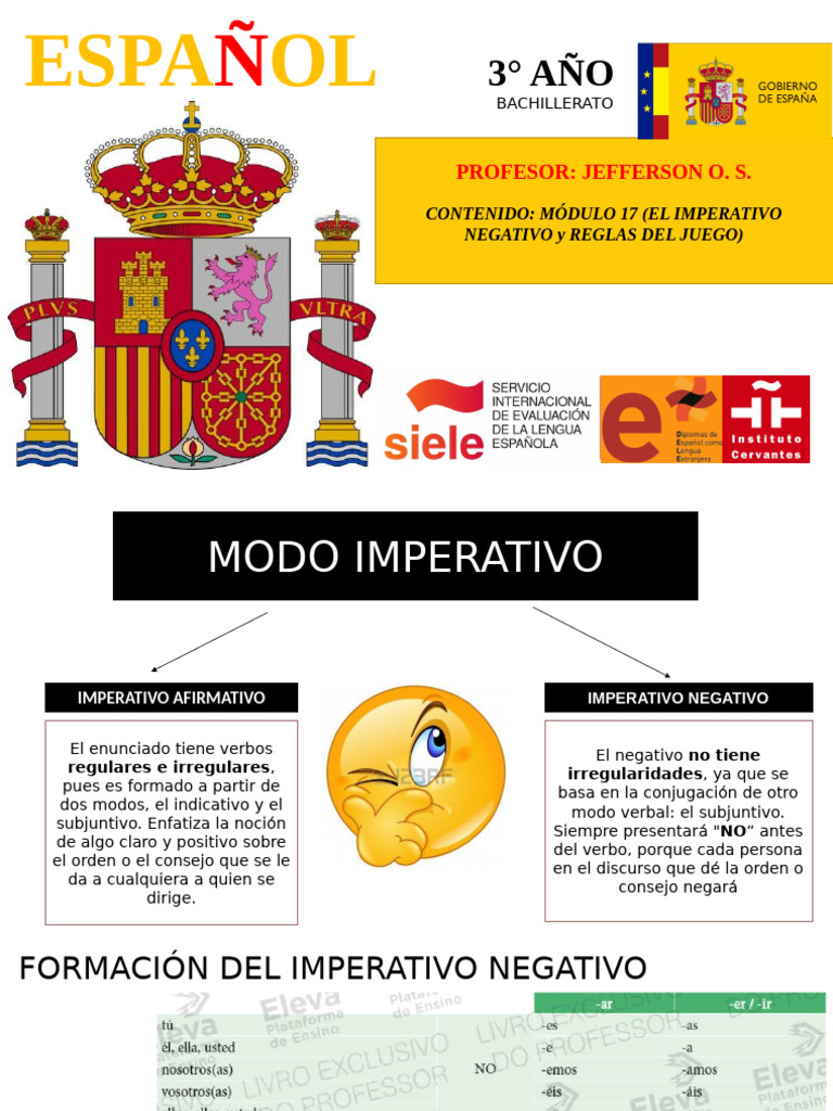 Formación del Imperativo Negativo | PDF | Verbo | Morfología
