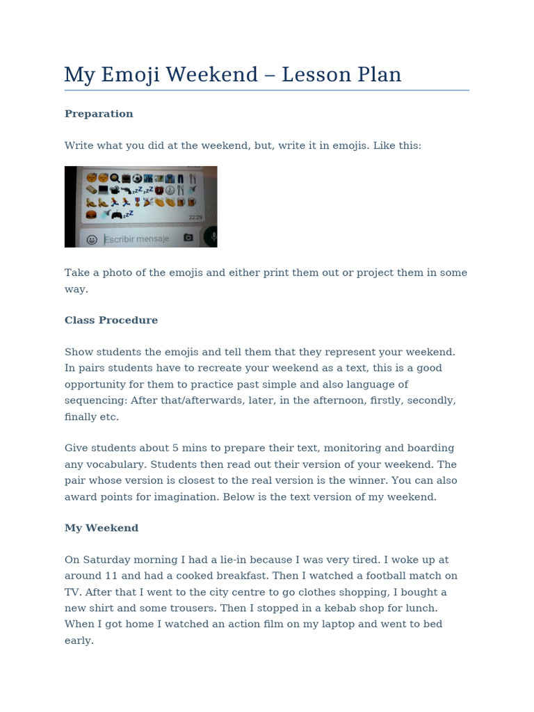 My Emoji Weekend | PDF