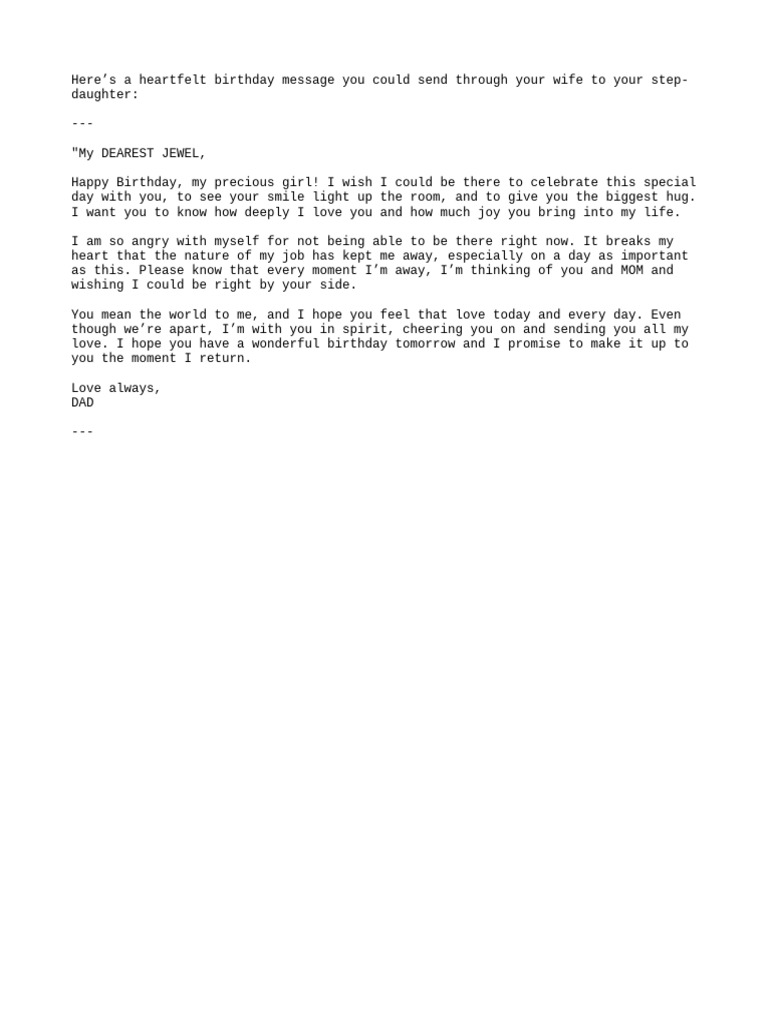 Here's A Heartfelt Birthday Message | PDF | Cooking, Food & Wine