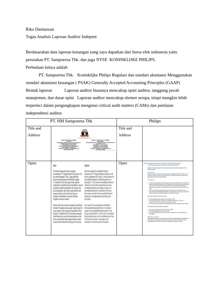 Riko Darmawan - Tugas Audit | PDF | Karier & Perkembangan | Bisnis
