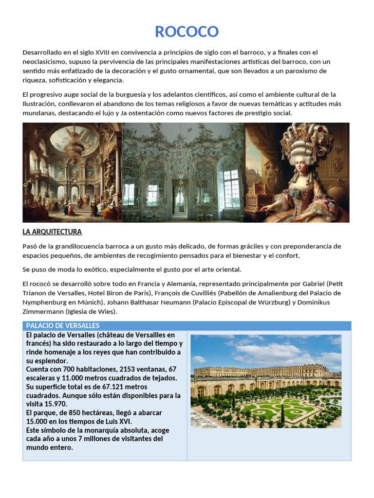ROCOCO | PDF | Palacio de Versalles | Barroco