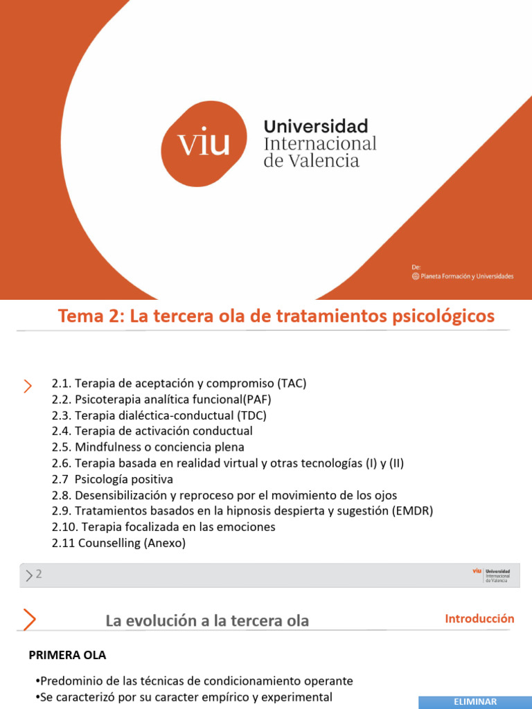 Terapias de Tercera Ola en Psicología | PDF | Hipnosis | Terapia ...