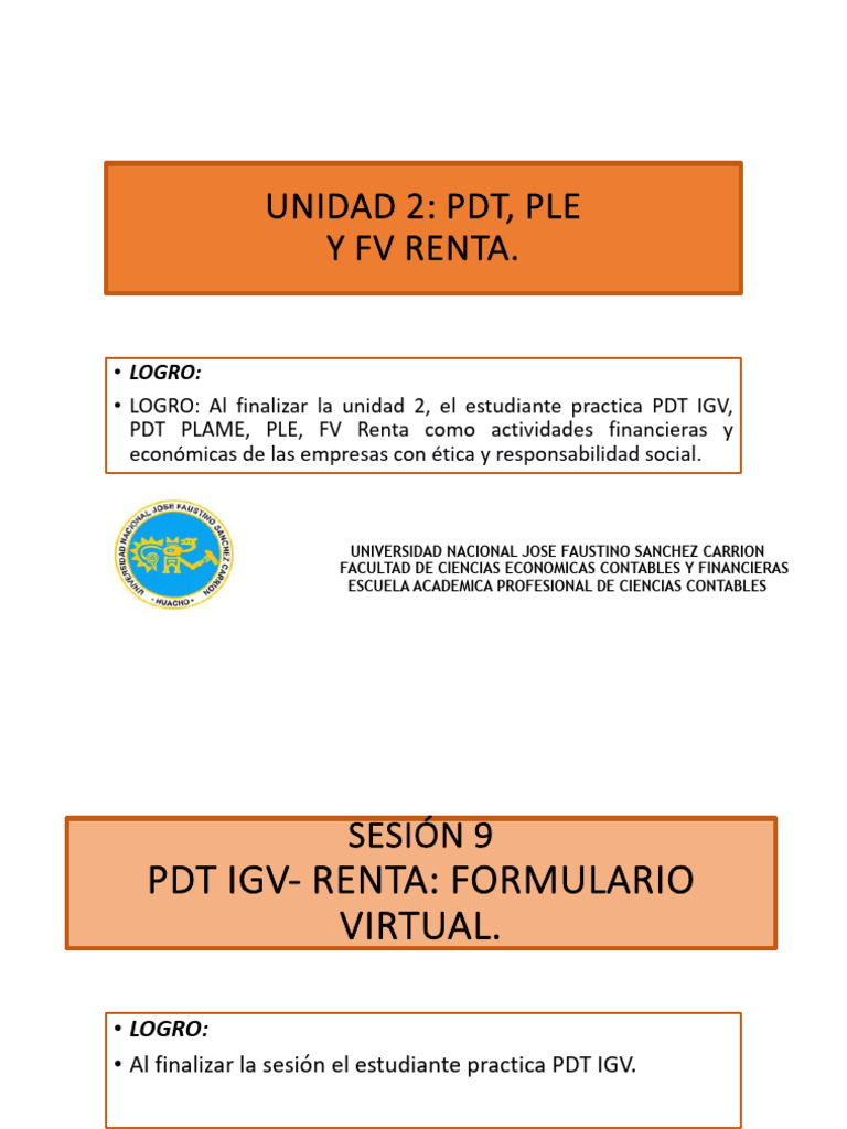 Sesión 9 PDT Igv - Renta Formulario Virtual | PDF | Economias