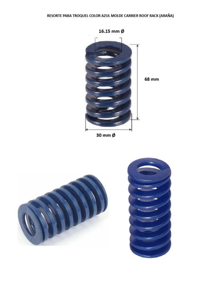 Resorte Troquel Color Azul Molde Carrier Roof Rack (Araña) | PDF