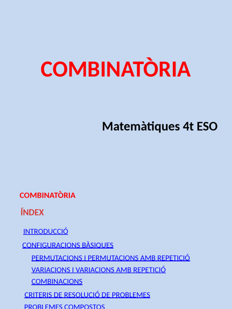 1415ESO4MAT - Combinatòria | PDF